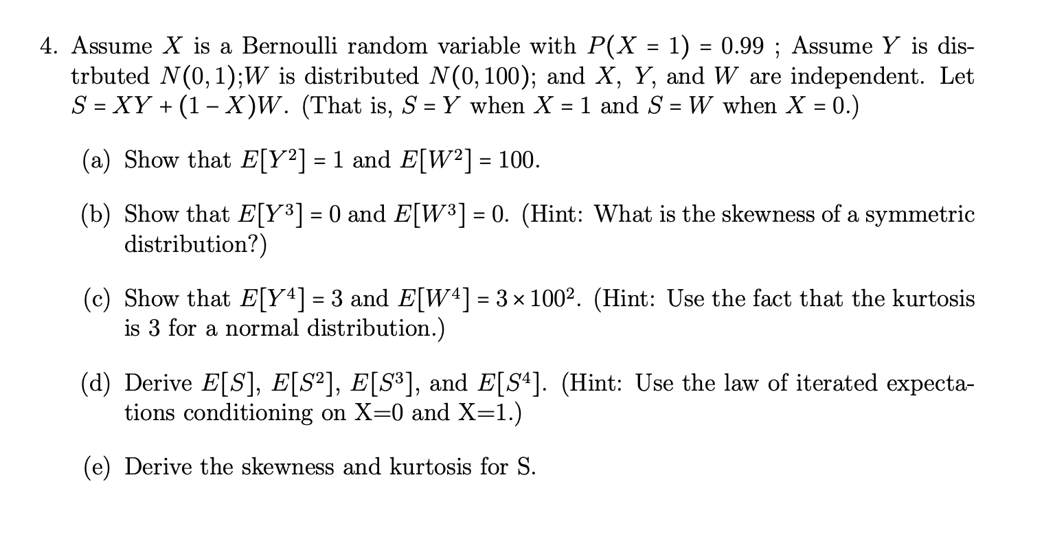 Solved Assume x ﻿is a Bernoulli random variable with | Chegg.com
