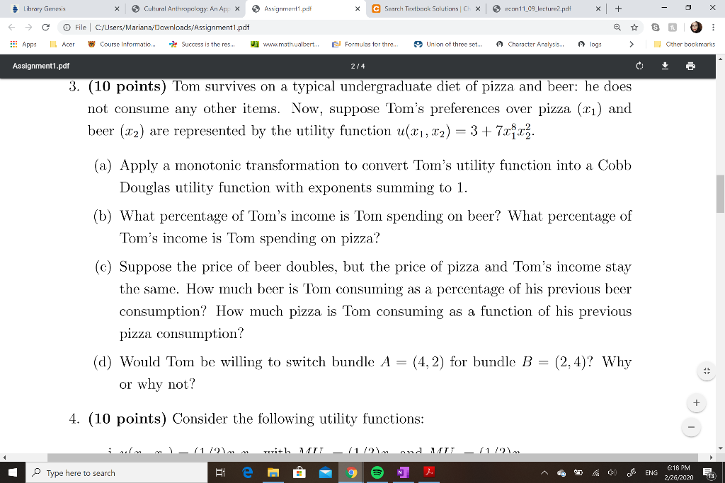 Assignment1.pdf * Suarch Textbook Solutions C x | Chegg.com