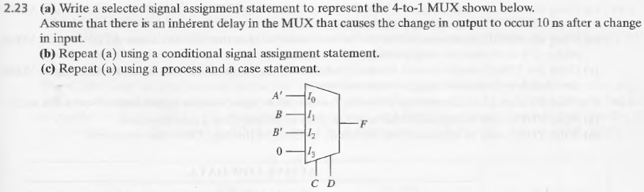 A Write A Selected Signal Assignment Statement To 