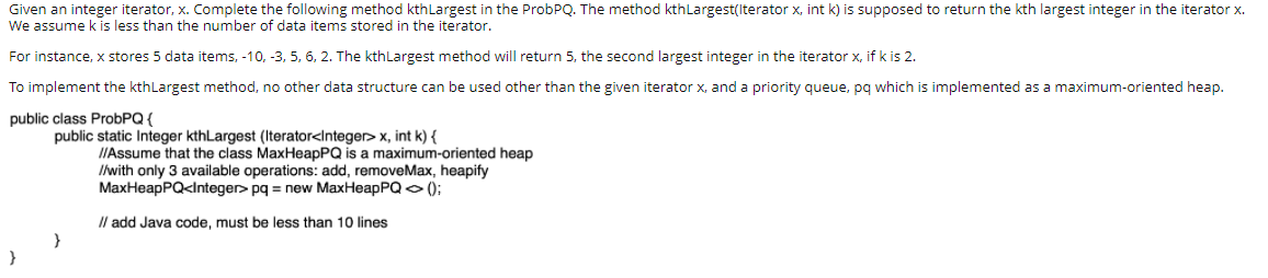 Solved Given an integer iterator, x. Complete the following | Chegg.com