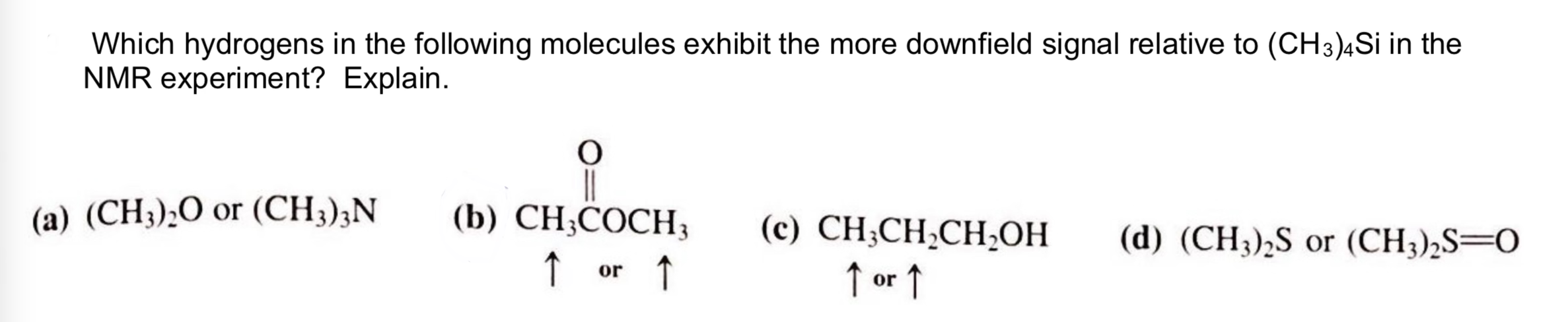 Solved Which hydrogens in the following molecules exhibit | Chegg.com