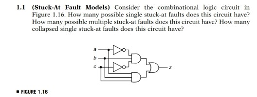 Solved 1.1 (Stuck-At Fault Models) Consider the | Chegg.com