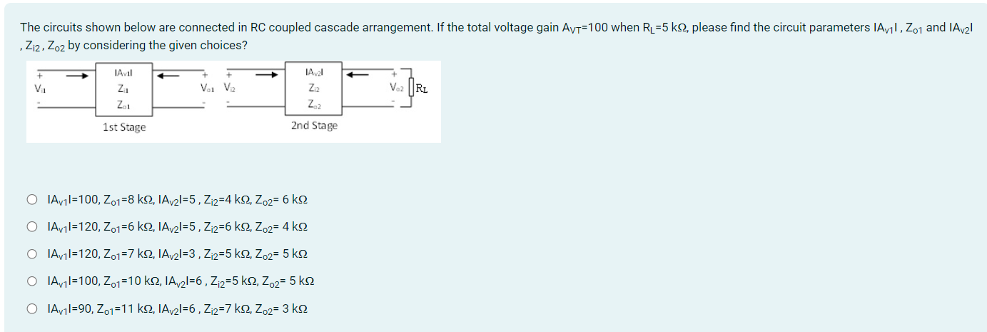 Solved The circuits shown below are connected in RC coupled | Chegg.com