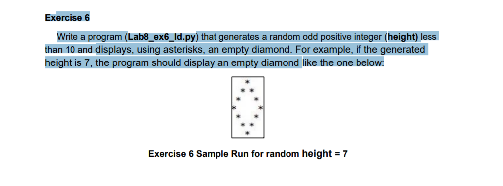 Solved Exercise 6 Write A Program Lab8ex6idpy That 