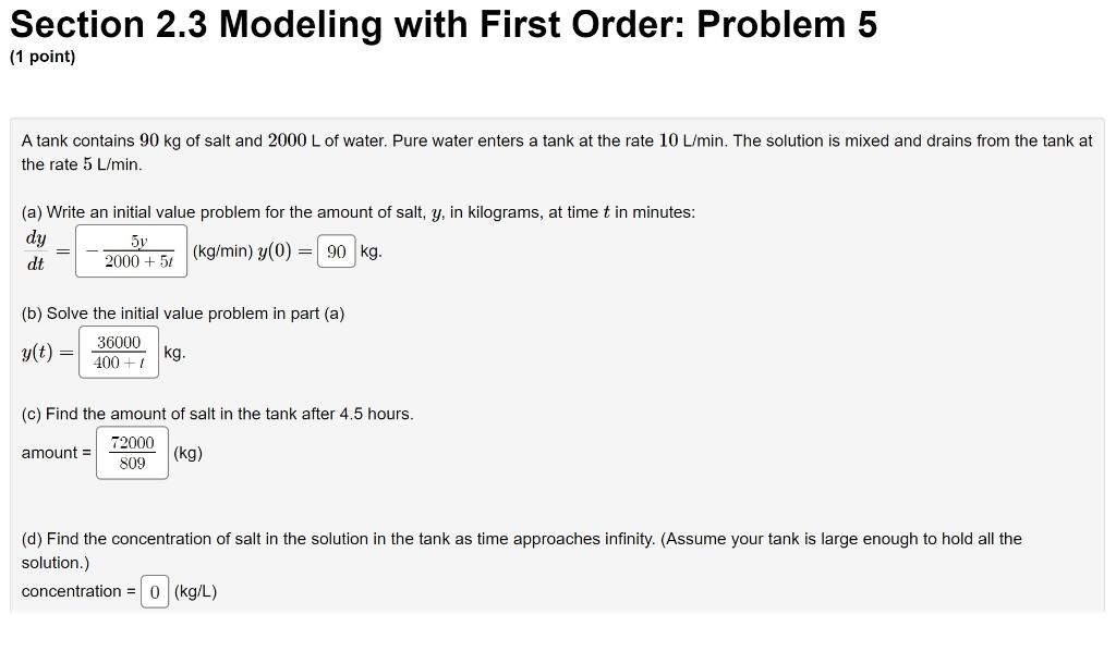 Solved Section 2 3 Modeling With First Order Problem 5 1