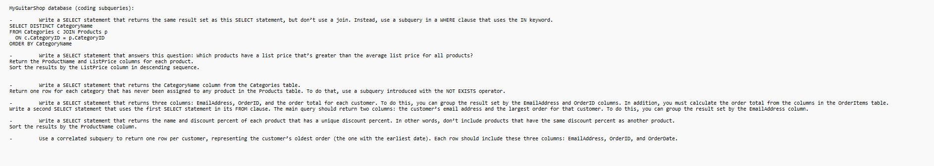 Solved - Write a SELECT statement that returns the same | Chegg.com