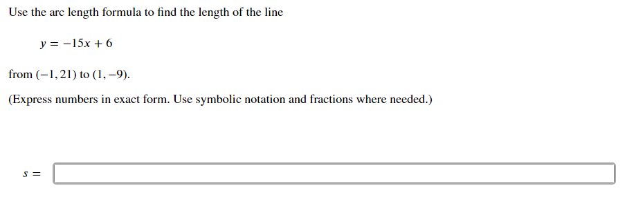 Solved Use the arc length formula to find the length of the | Chegg.com