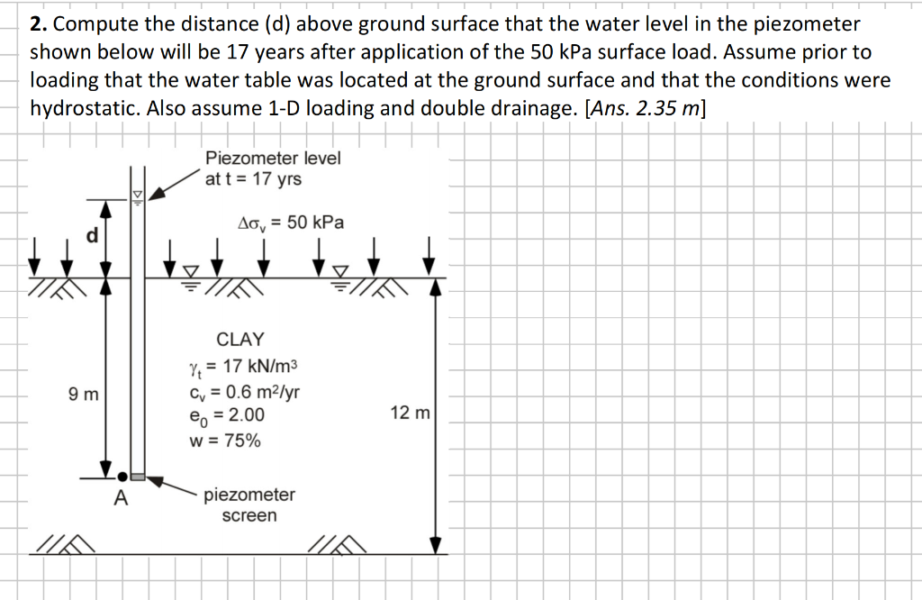 Solved 2. Compute the distance (d) above ground surface that | Chegg.com