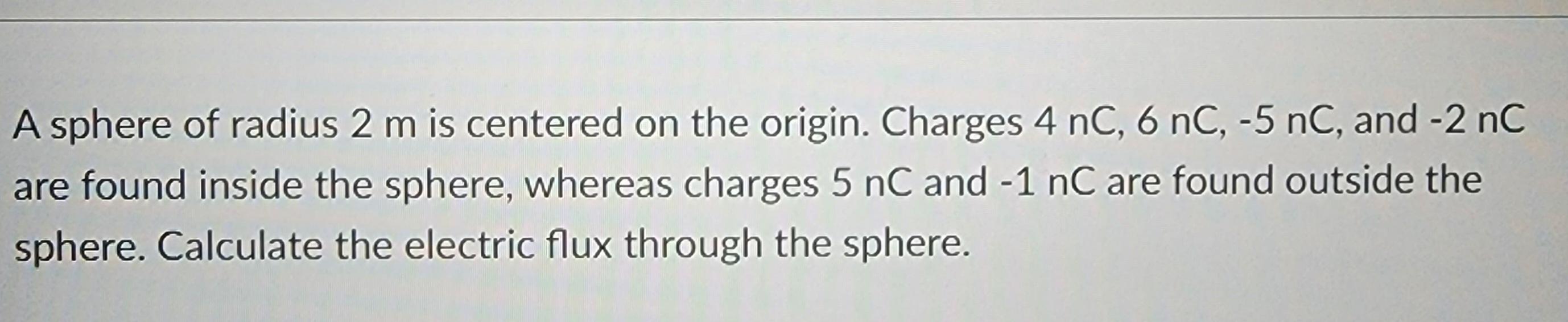 Solved A sphere of radius 2 m is centered on the origin. | Chegg.com