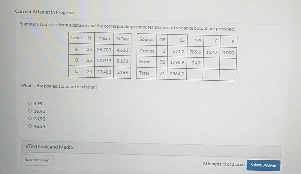 Solved Summary statistics from a dataset and the | Chegg.com