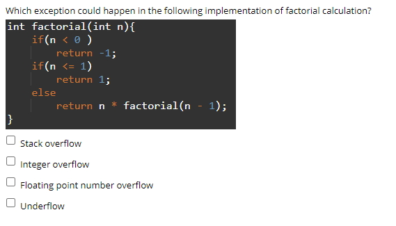 Solved Which exception could happen in the following | Chegg.com