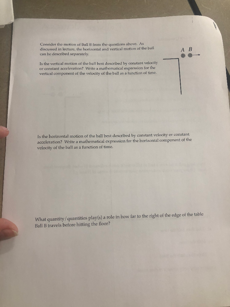 Solved Two balls fall from the top of a table. Ball A fa 13 | Chegg.com