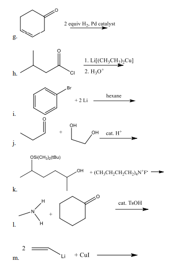 Solved g. 2 equiv H2, Pd catalyst h. 2. H3O+ 1. | Chegg.com