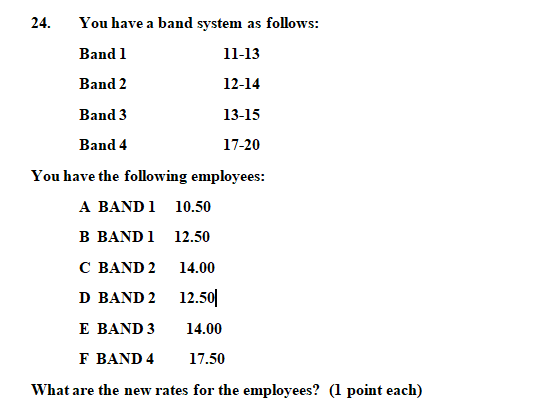 Solved 24. You have a band system as follows: Band 1 11-13 | Chegg.com