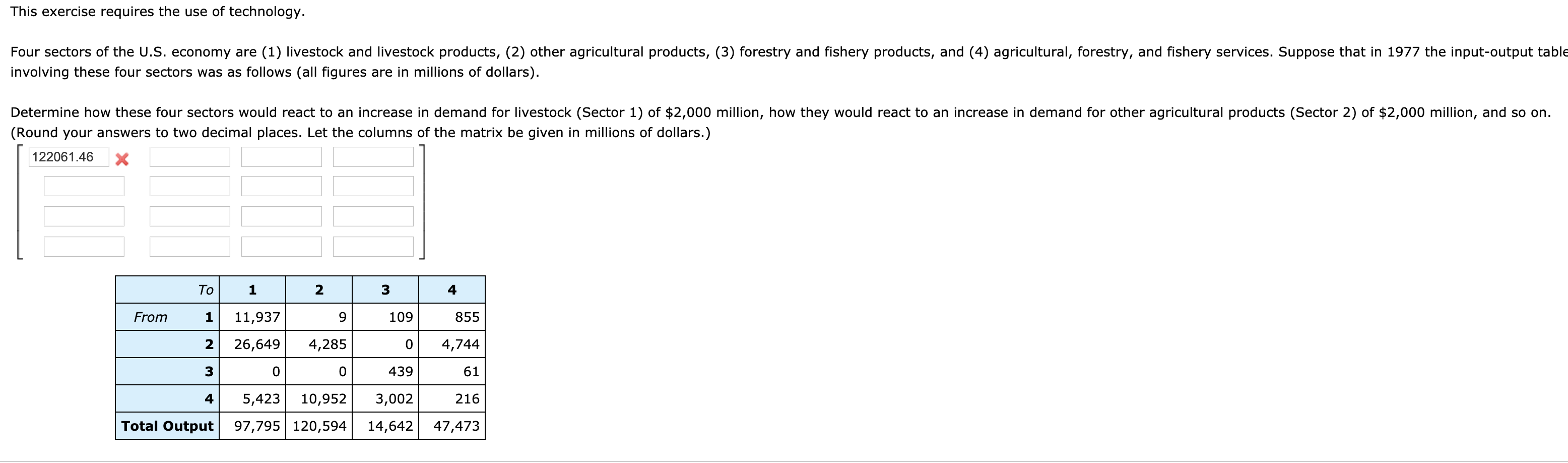 This exercise requires the use of technology. Four | Chegg.com