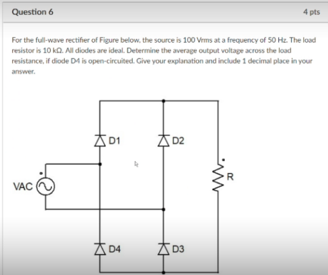 Solved For the full-wave rectifier of Figure below, the | Chegg.com