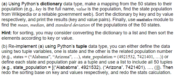 Solved (a) Using Python's dictionary data type, make a | Chegg.com