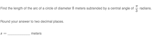 Solved Find the length of the arc of a circle of diameter 8 | Chegg.com