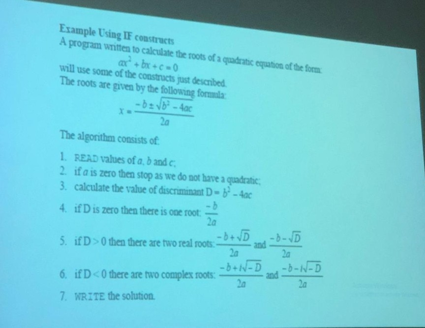 Solved Example Using IF constructs A program written to | Chegg.com