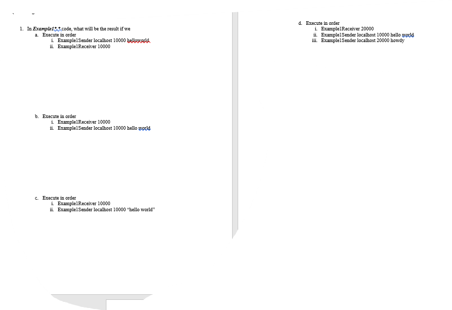 Solved Example 1Sender import java.net.*; import | Chegg.com