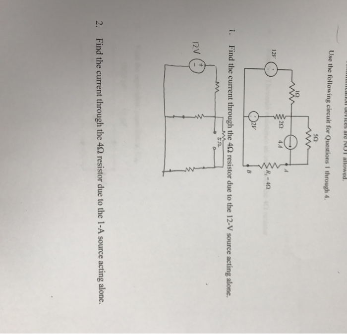 Solved Use the following circuit for Questions 1 through 4. | Chegg.com