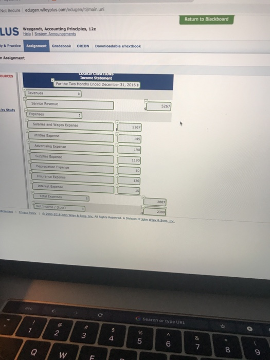 Solved Weygandt, Accounting Principles, 12e Gradebook ORION | Chegg.com