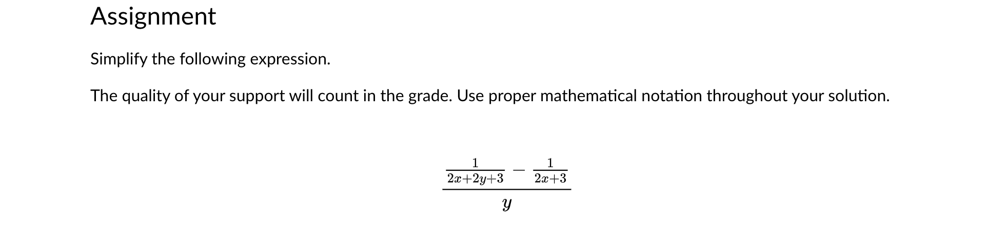 Solved Assignment Simplify the following expression. The | Chegg.com