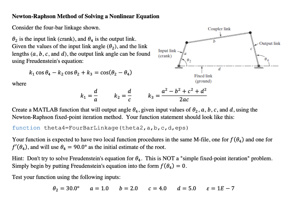 Solved Newton-Raphson Method of Solving a Nonlinear Equation | Chegg.com