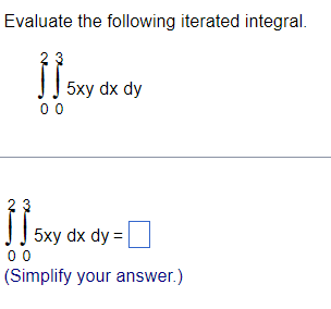 Solved Evaluate the following iterated | Chegg.com