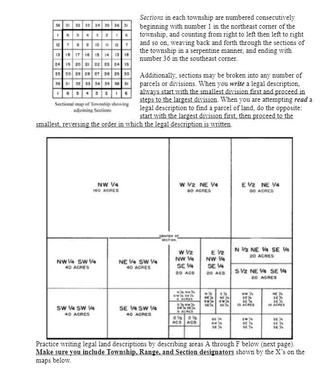 Solved Sections in each township are numbered consecutively | Chegg.com
