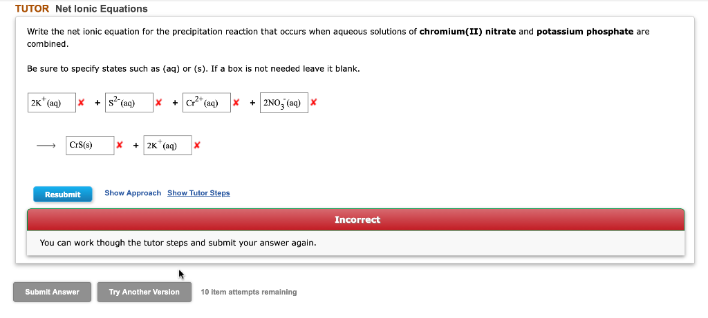 Solved Write the net ionic equation for the precipitation | Chegg.com
