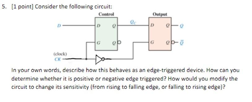 Solved 5. [1 point] Consider the following circuit: In your | Chegg.com