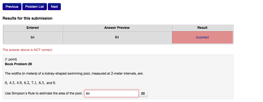 Solved Previous Problem List Next Results for this | Chegg.com