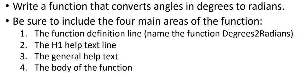 Solved - Write a function that converts angles in degrees to | Chegg.com