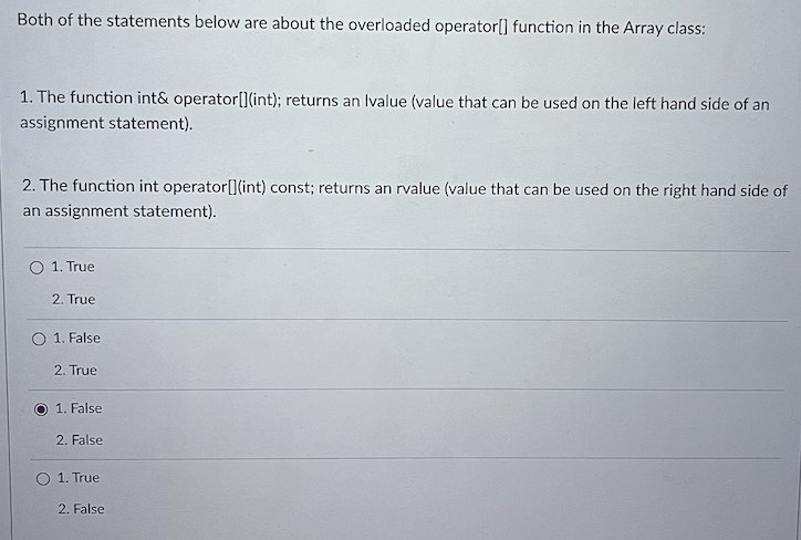 Solved Both Of The Statements Below Are About The Overloaded 