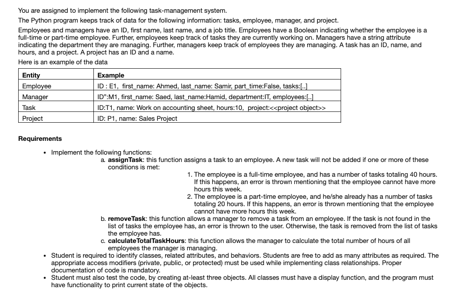 Solved You are assigned to implement the following | Chegg.com