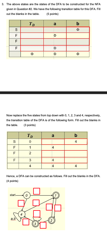 Solved 3. The above states are the states of the DFA to be | Chegg.com