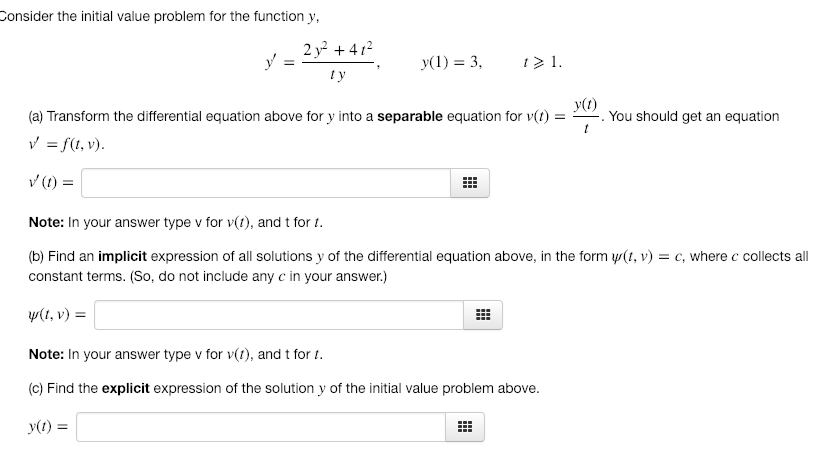 Solved Consider the initial value problem for the function | Chegg.com