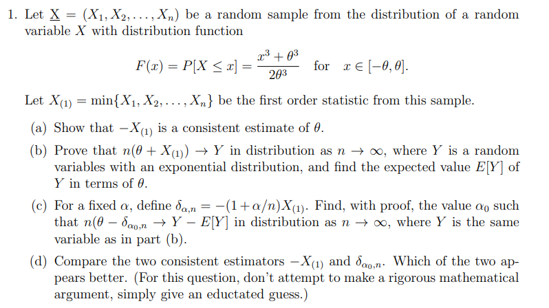 Solved Let X=(X1,X2,…,Xn) be a random sample from the | Chegg.com