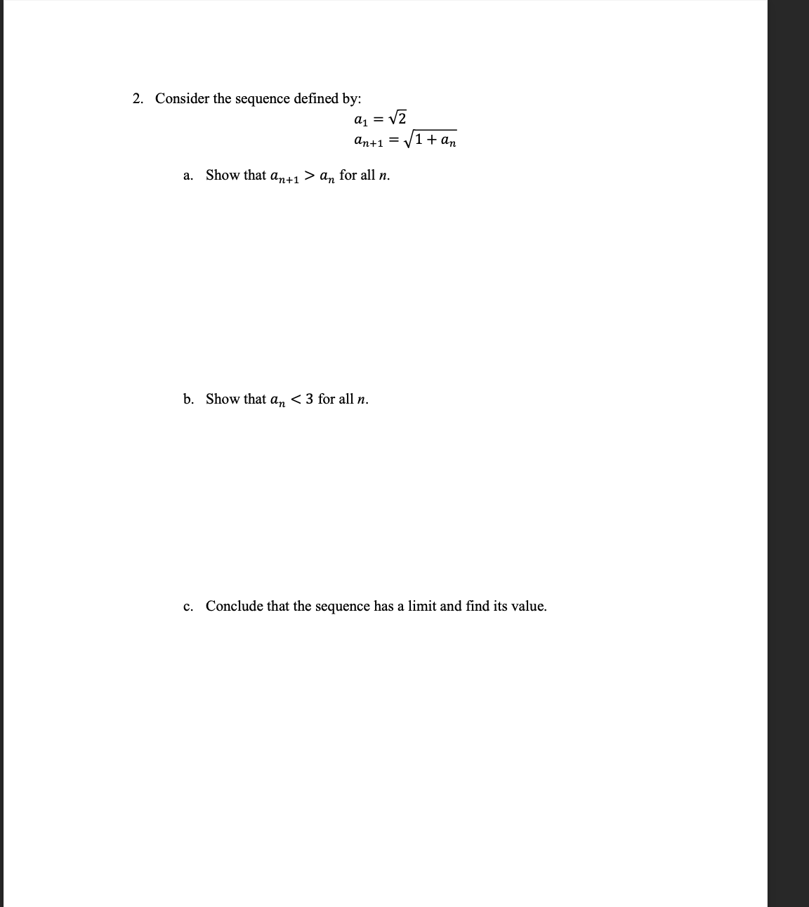 Solved Consider the sequence defined by: Inductive | Chegg.com