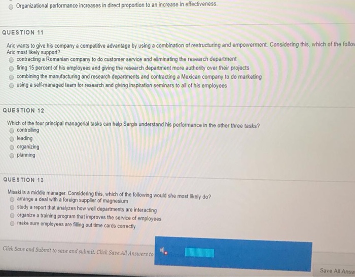 Solved o Organizational performance increases in direct | Chegg.com