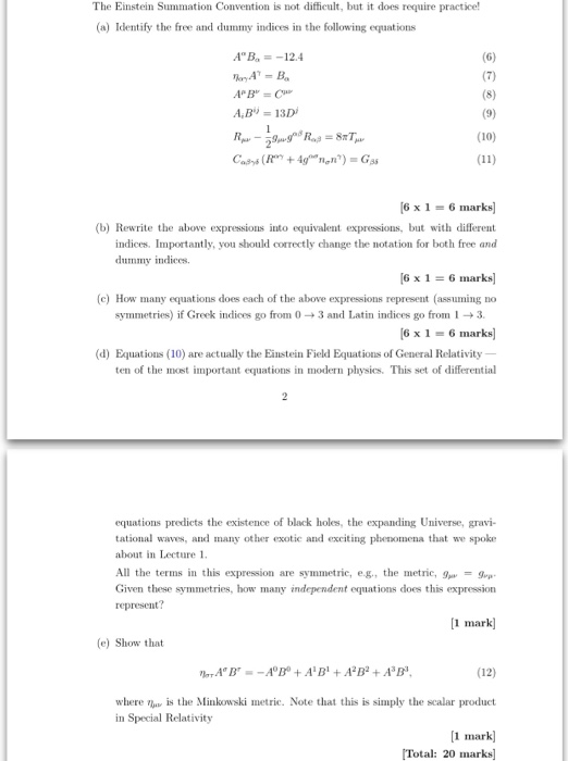 Solved 2 Einstein Summation Convention Einstein Summation
