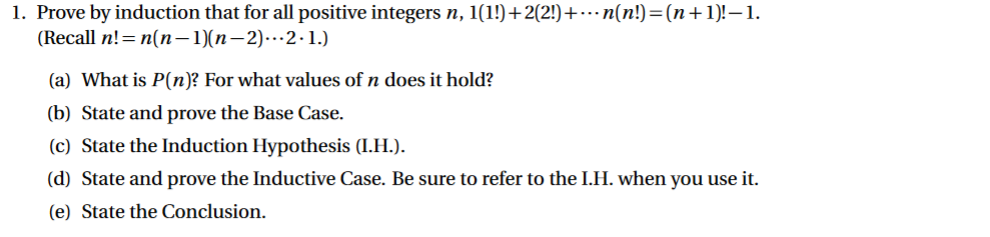 Solved 1. Prove by induction that for all positive integers | Chegg.com