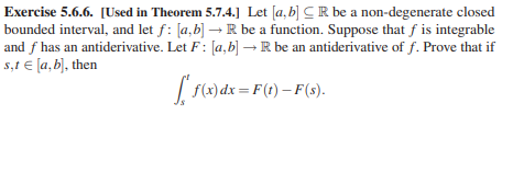 Solved Exercise 5.6.6. [Used in Theorem 5.7.4.] Let [a, b] R | Chegg.com