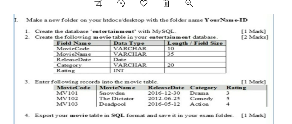 Solved FC o 任 Q I. Make a new folder on your htdocs/desktop | Chegg.com