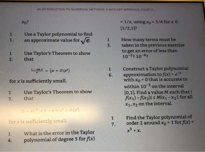 Solved An Introduction To Numerical Methods A Matlab
