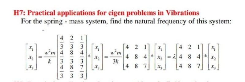 Solved H7: Practical applications for eigen problems in | Chegg.com