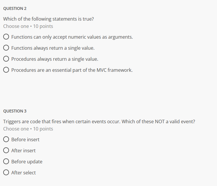 Solved Which of the following statements is true? Choose one | Chegg.com