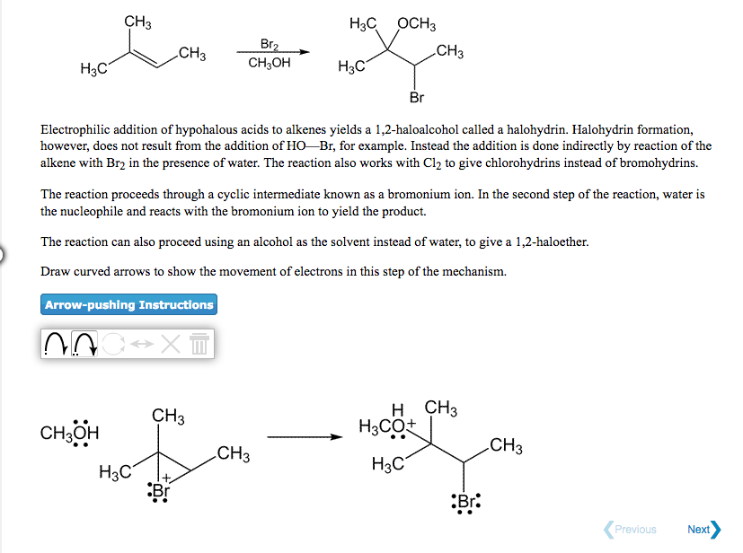 Solved Br HBr CH3 - CH3 нс H3C Electrophilic addition of HBr | Chegg.com
