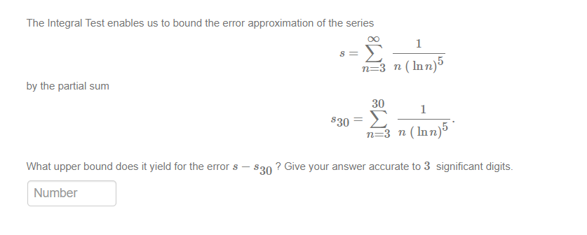 Solved The Integral Test enables us to bound the error | Chegg.com